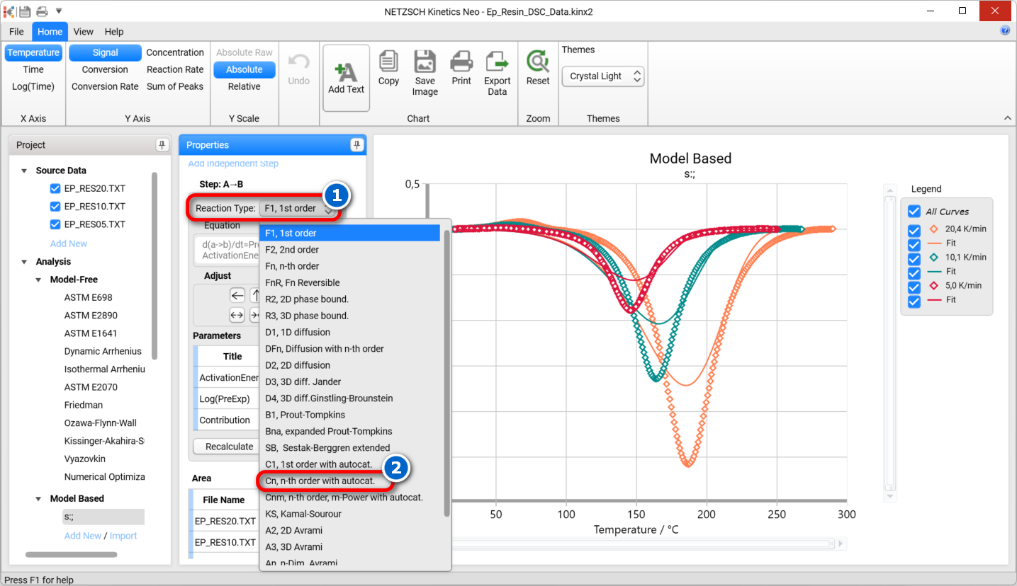 How To: DSC, 2 Steps, Curing of Epoxy Resin - NETZSCH Kinetics Neo