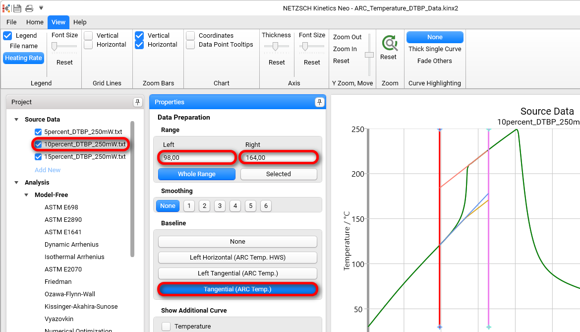 How To: ARC, 1 Step, Constant Power - NETZSCH Kinetics Neo