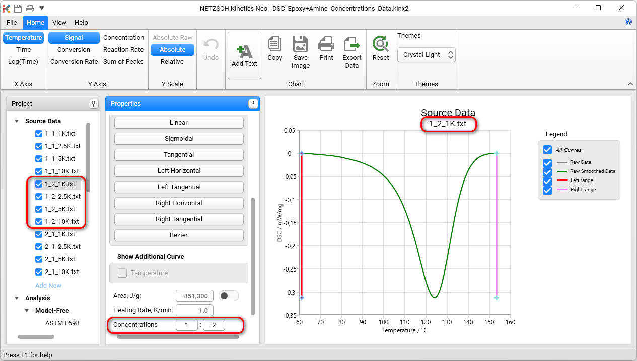 How to Analyze Two-Component Reaction Depending on Component ...