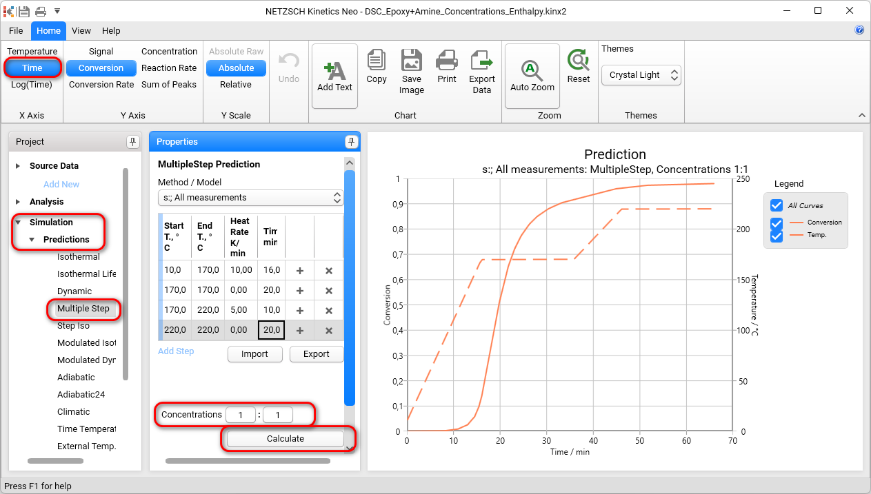 How to Add Enthalpy Dependence on Concentration Ratio for Two-Component Reaction - NETZSCH ...