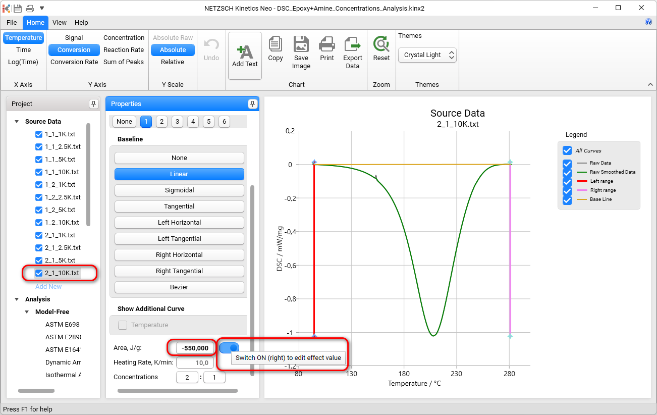How to Add Enthalpy Dependence on Concentration Ratio for Two-Component Reaction - NETZSCH ...